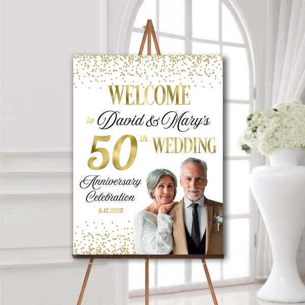 Anniversary Welcome Sign With Photo - Etsy