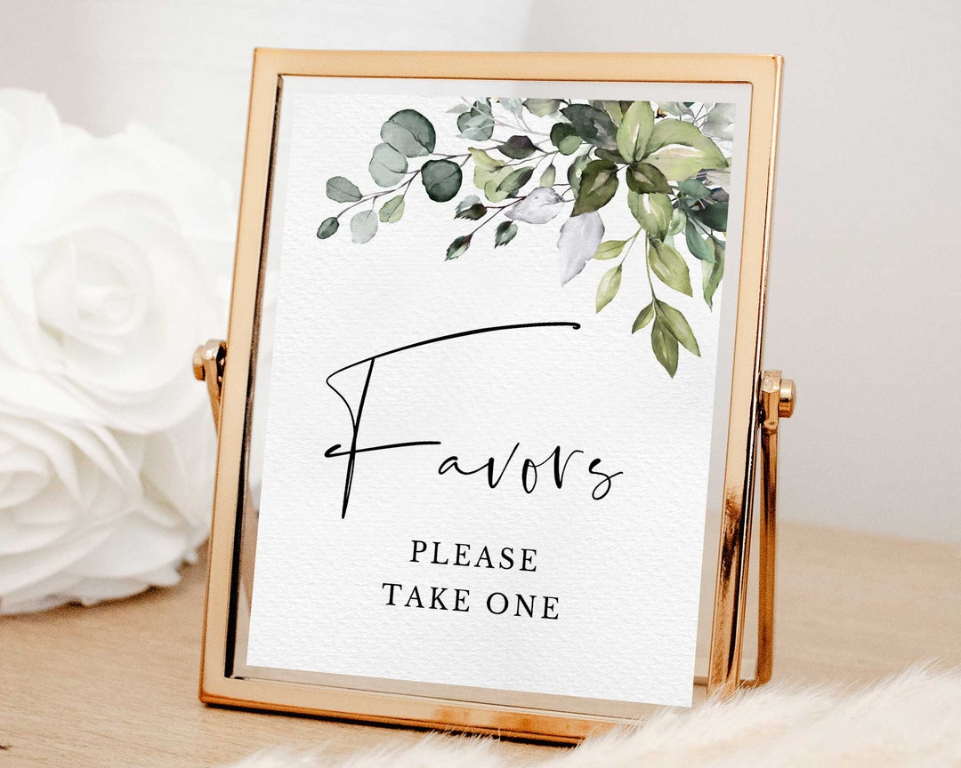 Favors Sign Printable Bridal Shower Sign 8x10 Digital Download Wedding ...