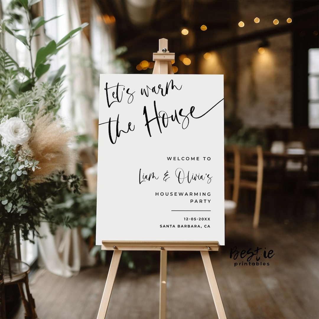 Housewarming Party Welcome Sign, Let's Warm the House - Etsy