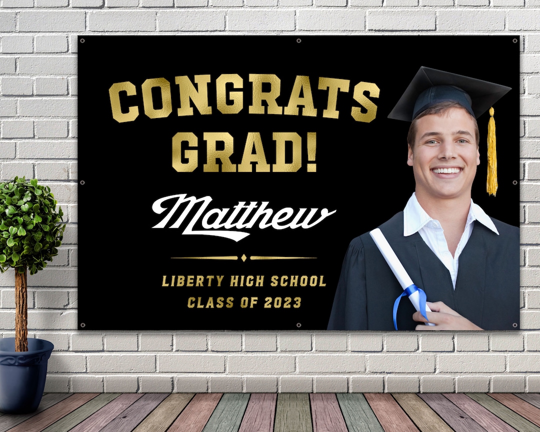 Graduation Banner for Boy Graduation Backdrop With Picture Graduation ...