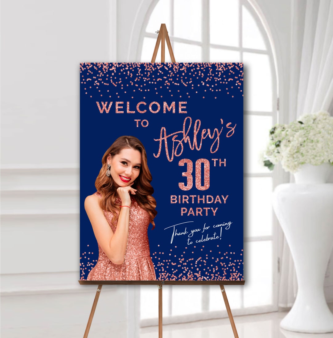 30th Birthday Welcome Board With Photo Personalized Birthday - Etsy