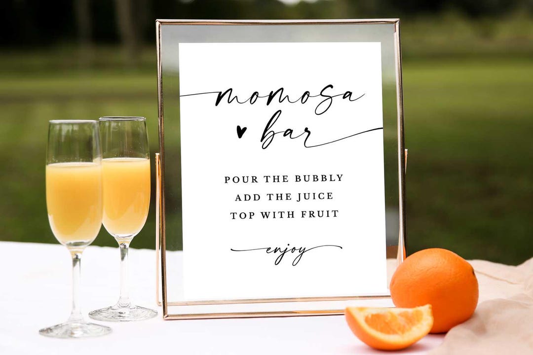 Momosa Bar Sign Printable, Mimosa Bar Sign, Mom-osa Printable, Bubbly ...