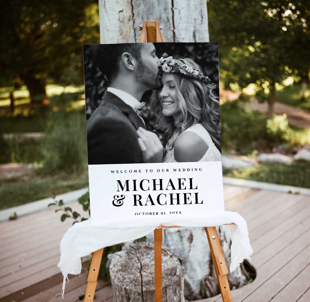 Wedding Photo Sign, Wedding Welcome Board, Wedding Decorations, Black ...
