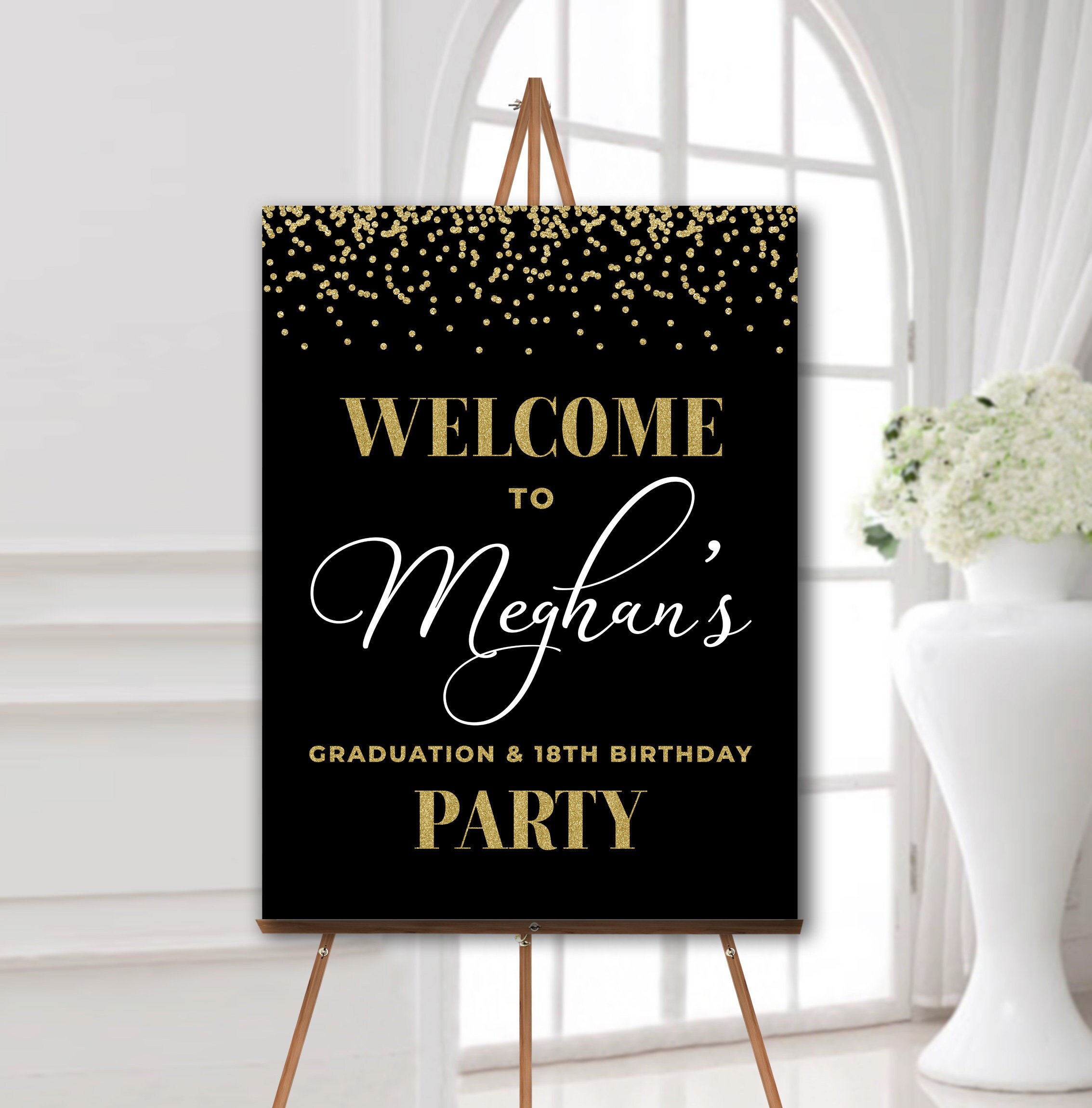 18th Birthday and Graduation Welcome Sign Graduation and 18th Birthday ...