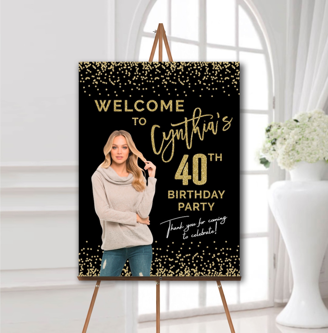 Birthday Party Welcome Sign With Photo Birthday Welcome Poster - Etsy