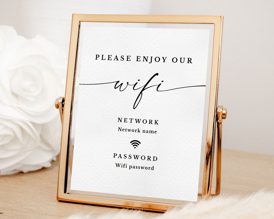 Wifi Sign for Home Printable Wifi Password and Network Sign for Wedding ...