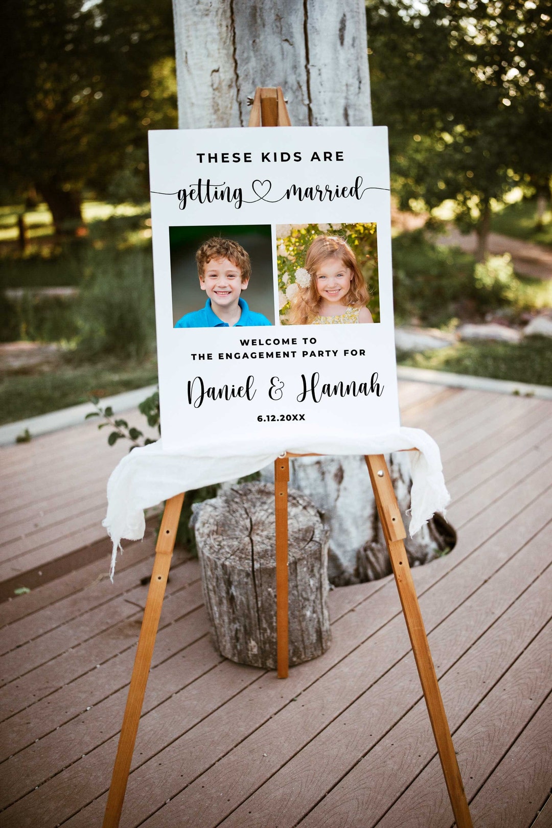 Engagement Welcome Board Childhood Photos, Engagement Party Foam Board ...