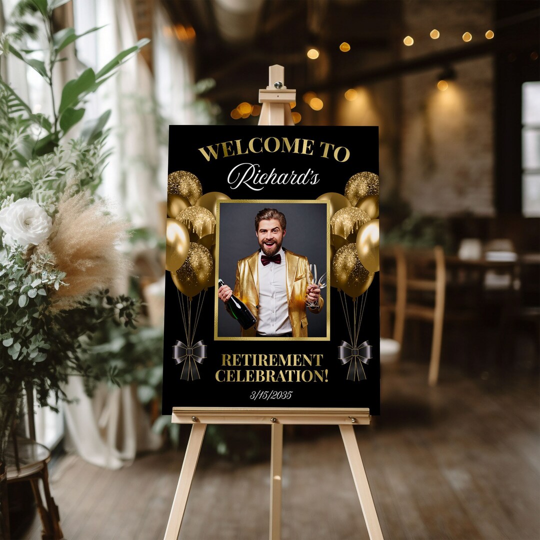 Retirement Party Sign Photo, Retirement Celebration Welcome Board ...