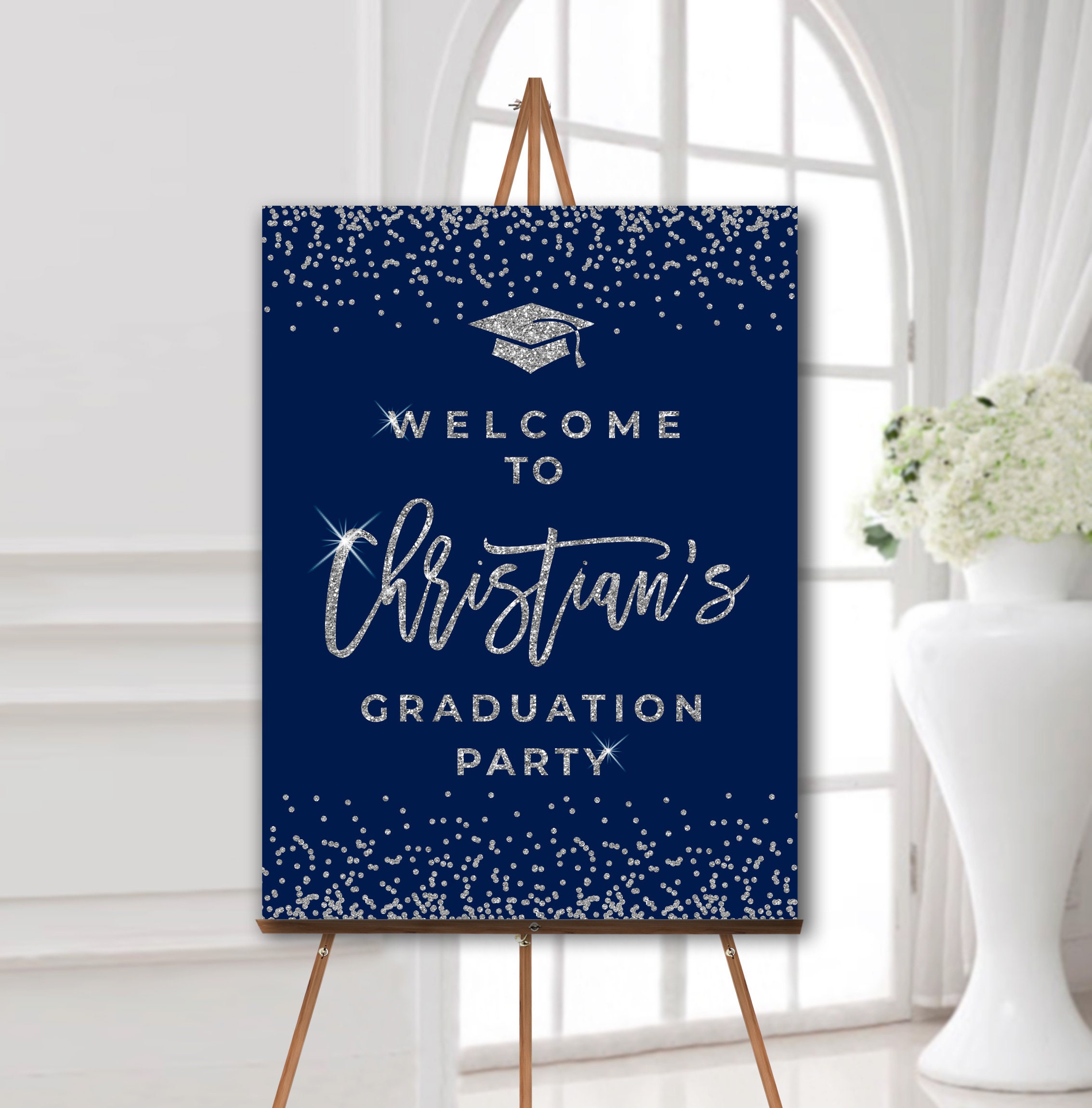 Navy Blue and Gold Graduation Party Decoration for Boy or Girl Navy ...