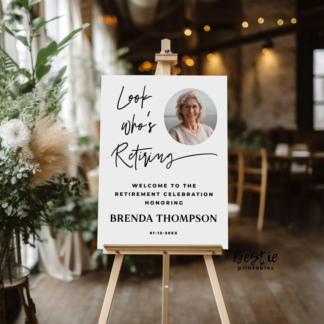 Minimalist Retirement Sign, Retirement Party Decoration, Retirement ...