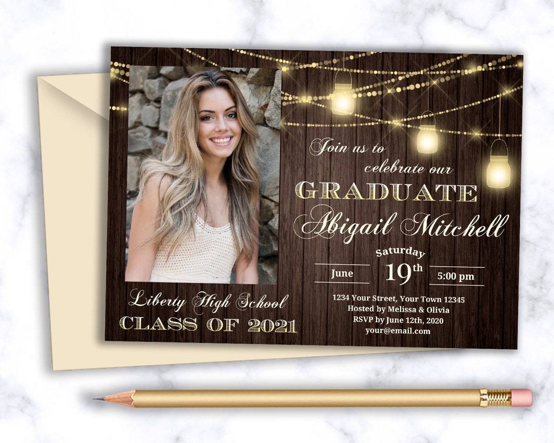 Rustic Graduation Invitation Rustic High School Graduation Invitation ...