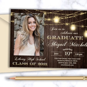 Rustic graduation invitation Rustic high school graduation | Etsy