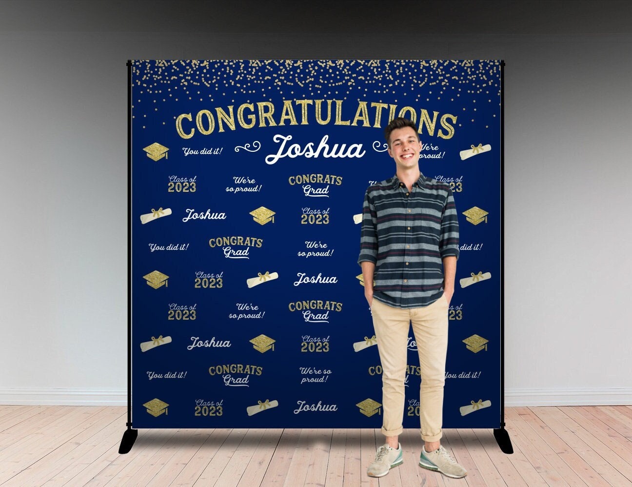 Graduation Party Step and Repeat Personalized Graduation Backdrop ...