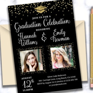 Twin Graduation Party Invitation Twin High School Graduation | Etsy