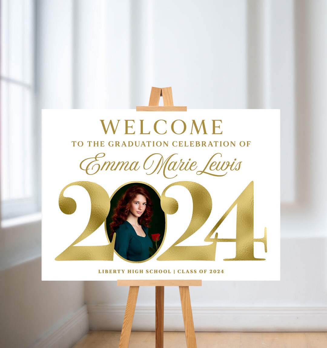 Graduation Welcome Sign 2024, Graduation Party Sign With Picture ...