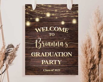 Navy and Gold Graduation Welcome Sign, Custom Graduation Board ...