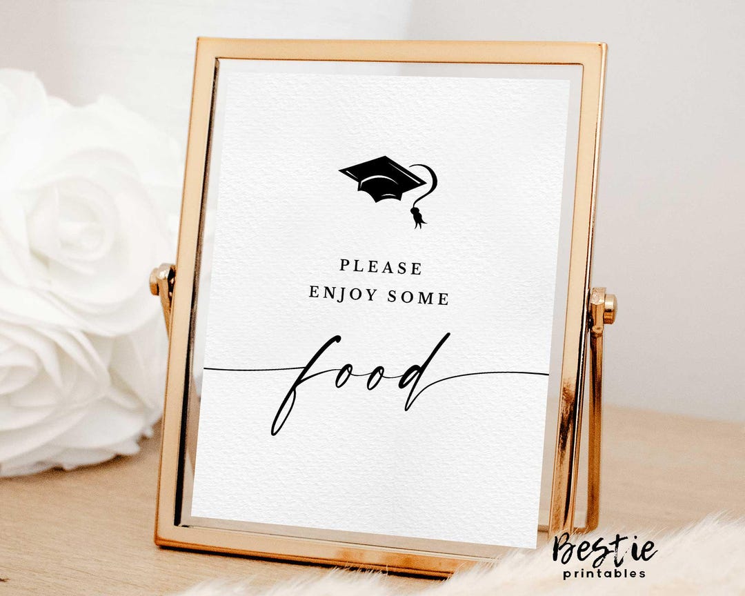 Graduation Food Sign, Please Enjoy Some Food, Buffet Sign, Grad Party ...
