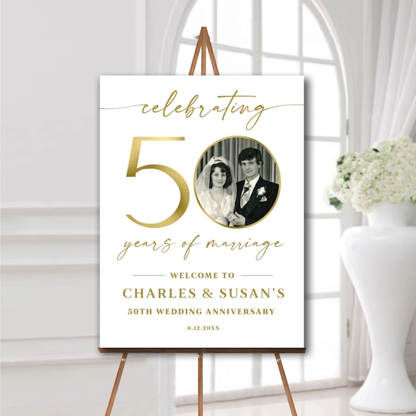 Foam Board 50th Anniversary Sign - Etsy