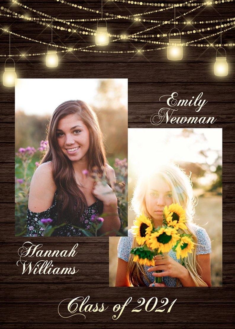 Twin graduation party invitation rustic Twin graduation | Etsy