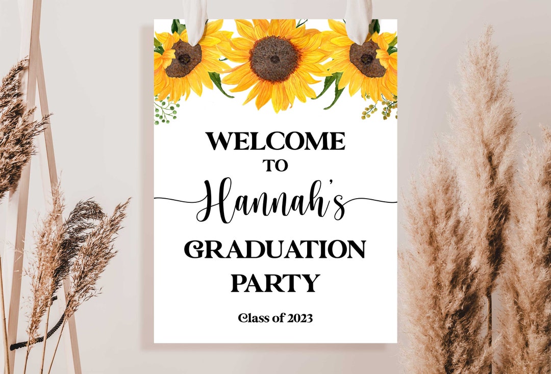 Sunflower Graduation Sign Sunflower Graduation Party Decorations ...