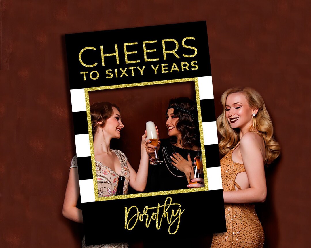 60th Birthday Photo Booth Frame 60th Birthday Decoration for Woman ...