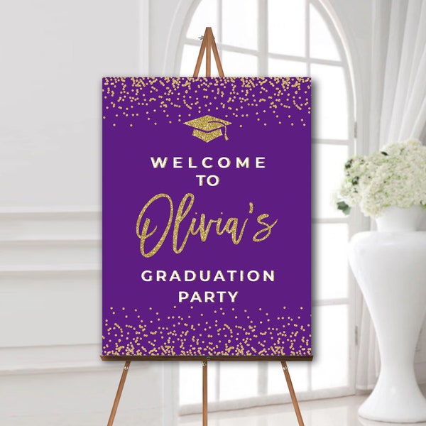 Purple Gold Graduation Sign - Etsy