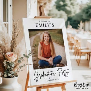 Photo Graduation Welcome Sign, Grad Party Welcome Board for Easel ...