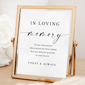 High School Class Reunion Memorial Sign in Loving Memory of Our ...