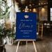 Blue and Gold Graduation Party Welcome Sign, Navy Blue Graduation Board ...