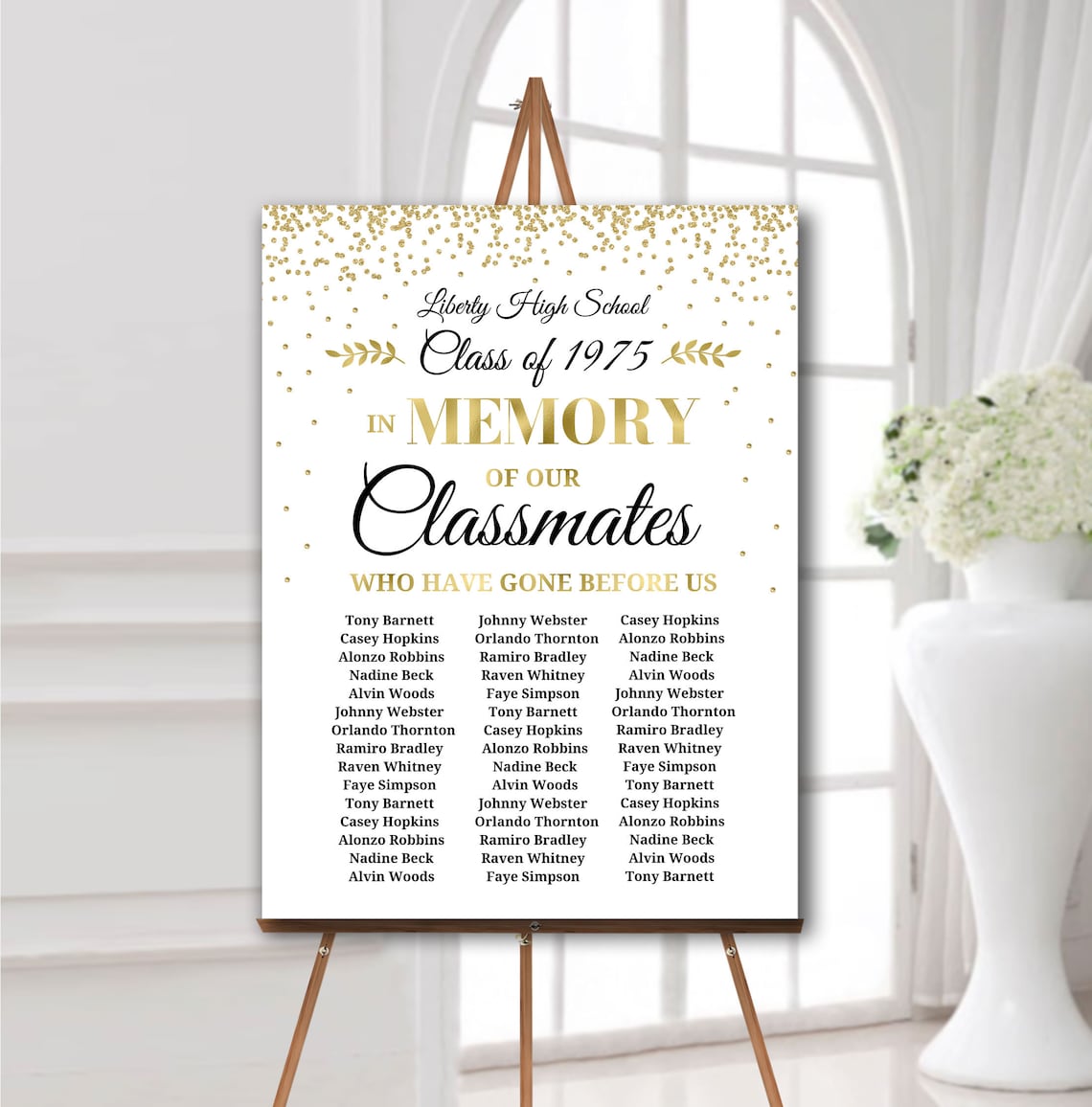 Memorial Board for Reunion in Memory of Classmates Sign Class Reunion ...