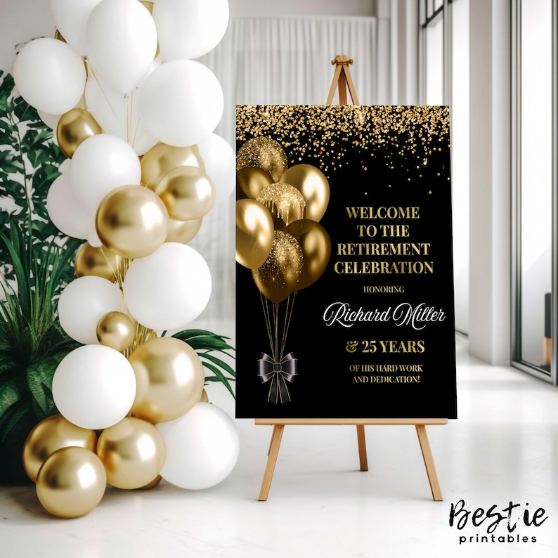Retirement Celebration Welcome Sign, Retirement Board, Retirement Party ...