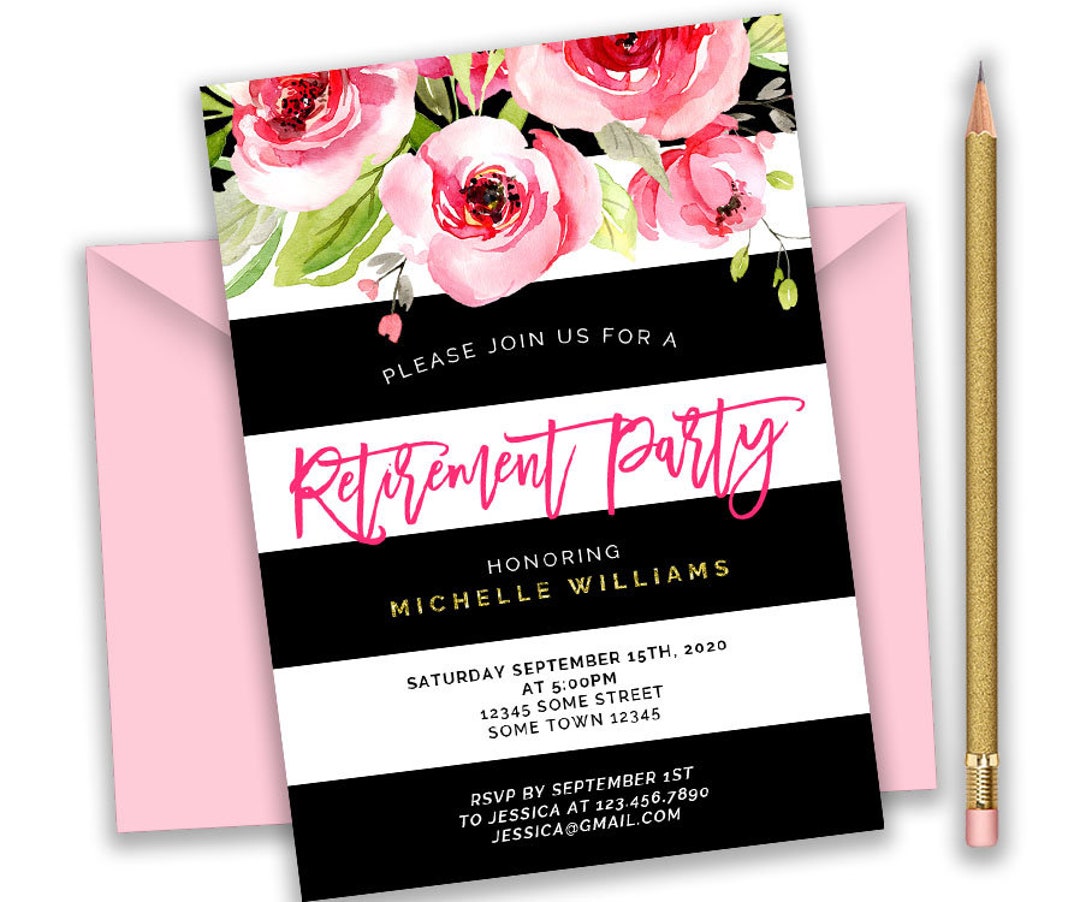 Retirement Invitation Printable Retirement Invitation for Woman ...