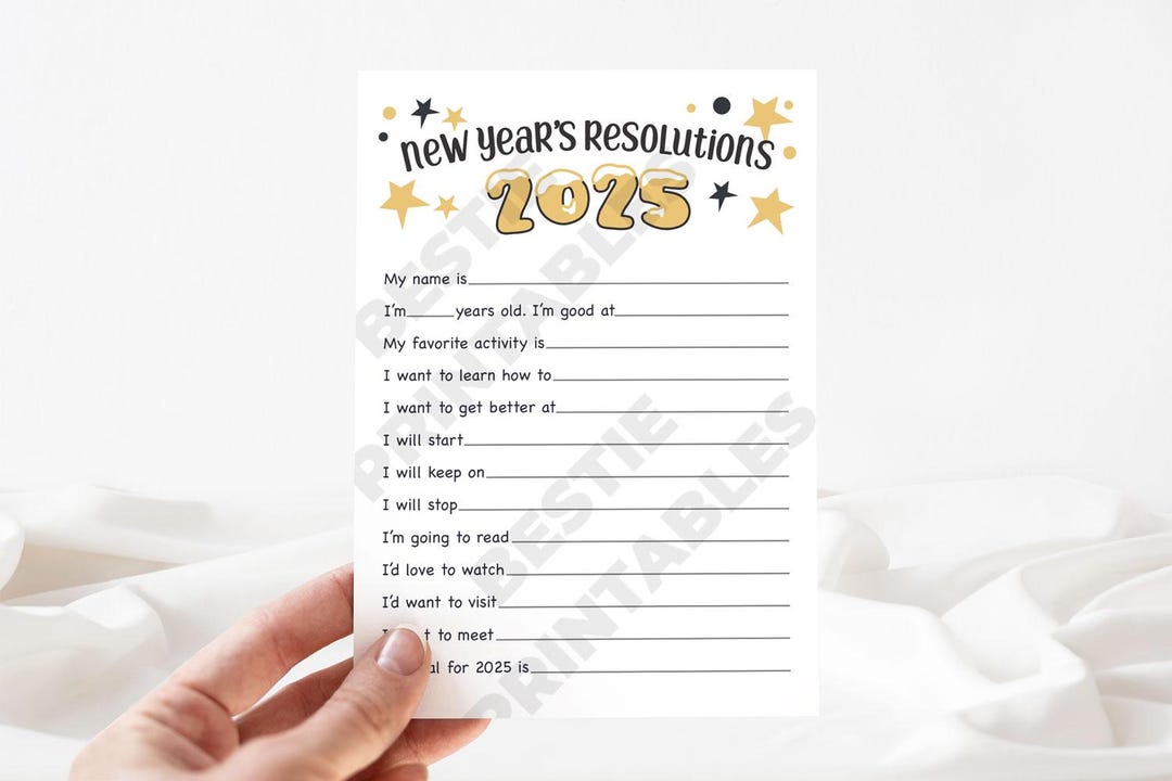 Tarjetas de propósitos de año nuevo 2025, propósitos de año nuevo para ...