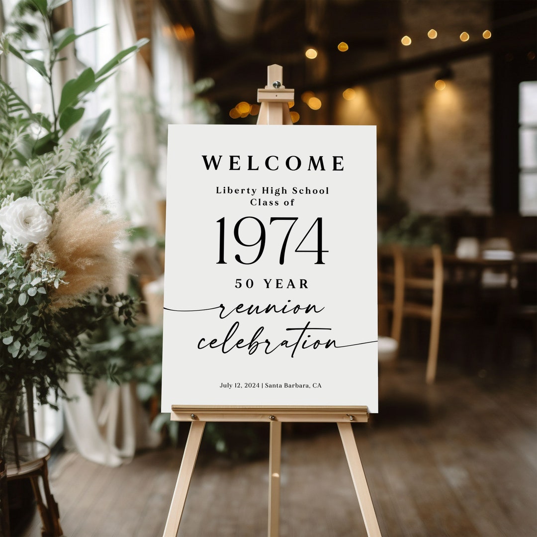 Class Reunion Welcome Sign, Any Year 50th Class Reunion Welcome Board ...