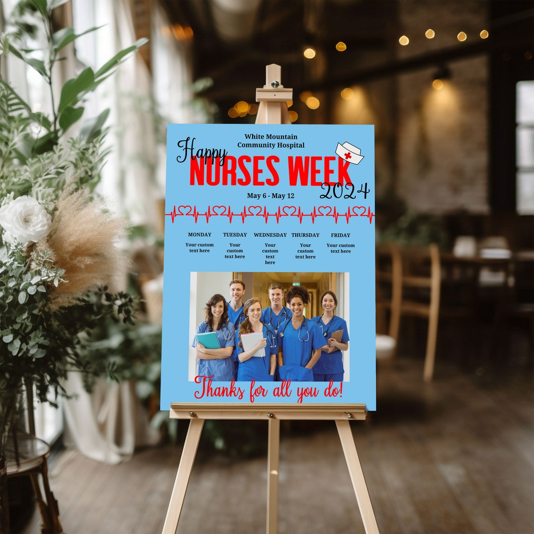 Nurses Week Poster 2024, Nurse Week Sign With Photo, Nurses Week ...