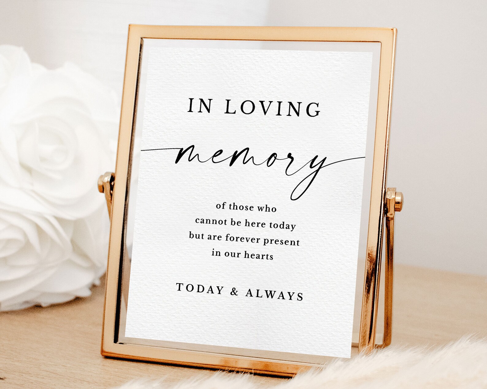 In Loving Memory Printable, Memorial Sign, Forever in Our Hearts ...