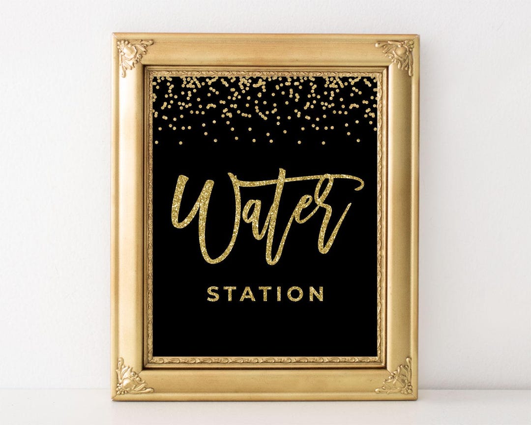 Water Station Sign, Breakfast, Kitchen, Birthday, Anniversary, Reunion ...