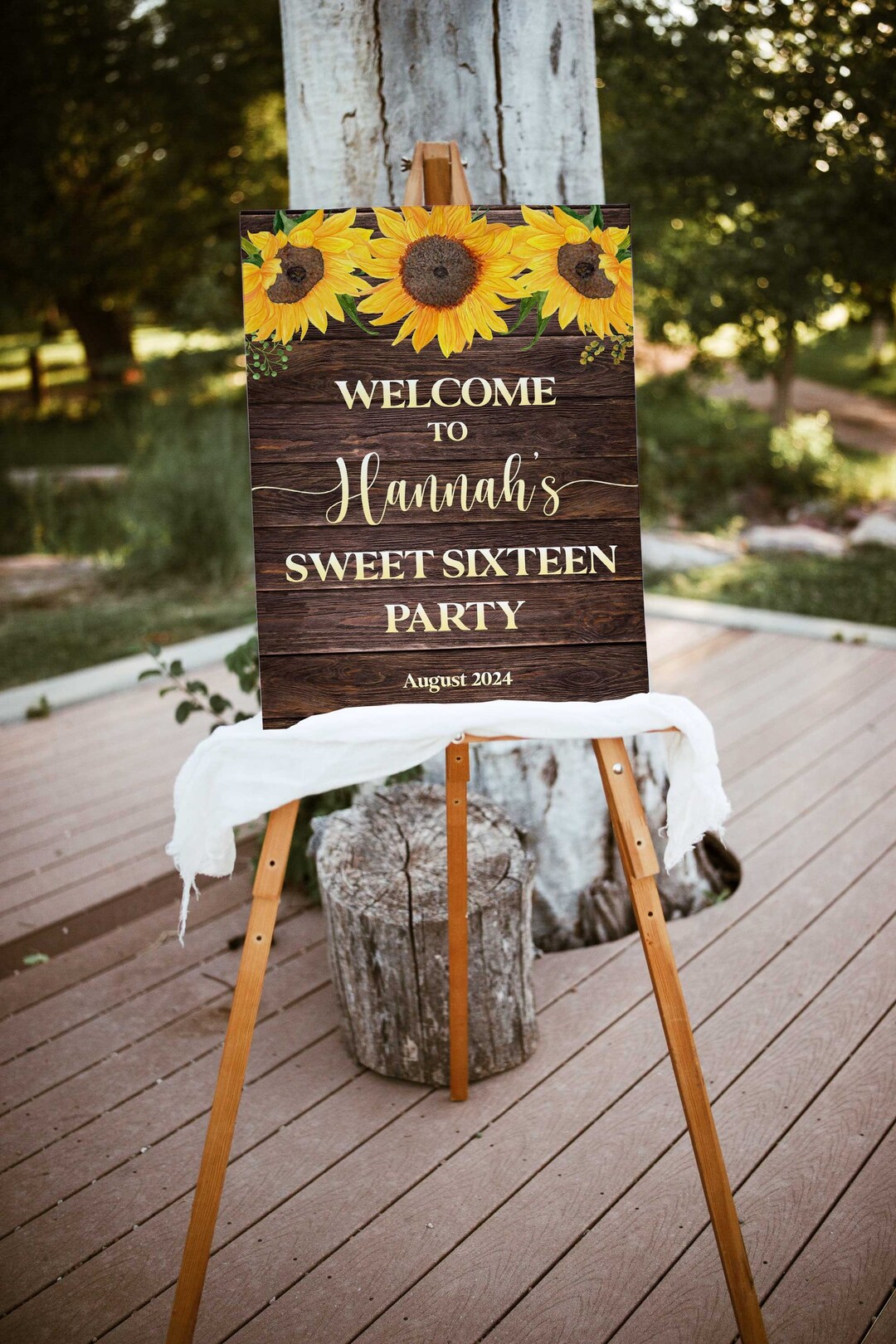 Sweet 16 Welcome Sign Sweet Sixteen Welcome Sign Sunflower Birthday ...