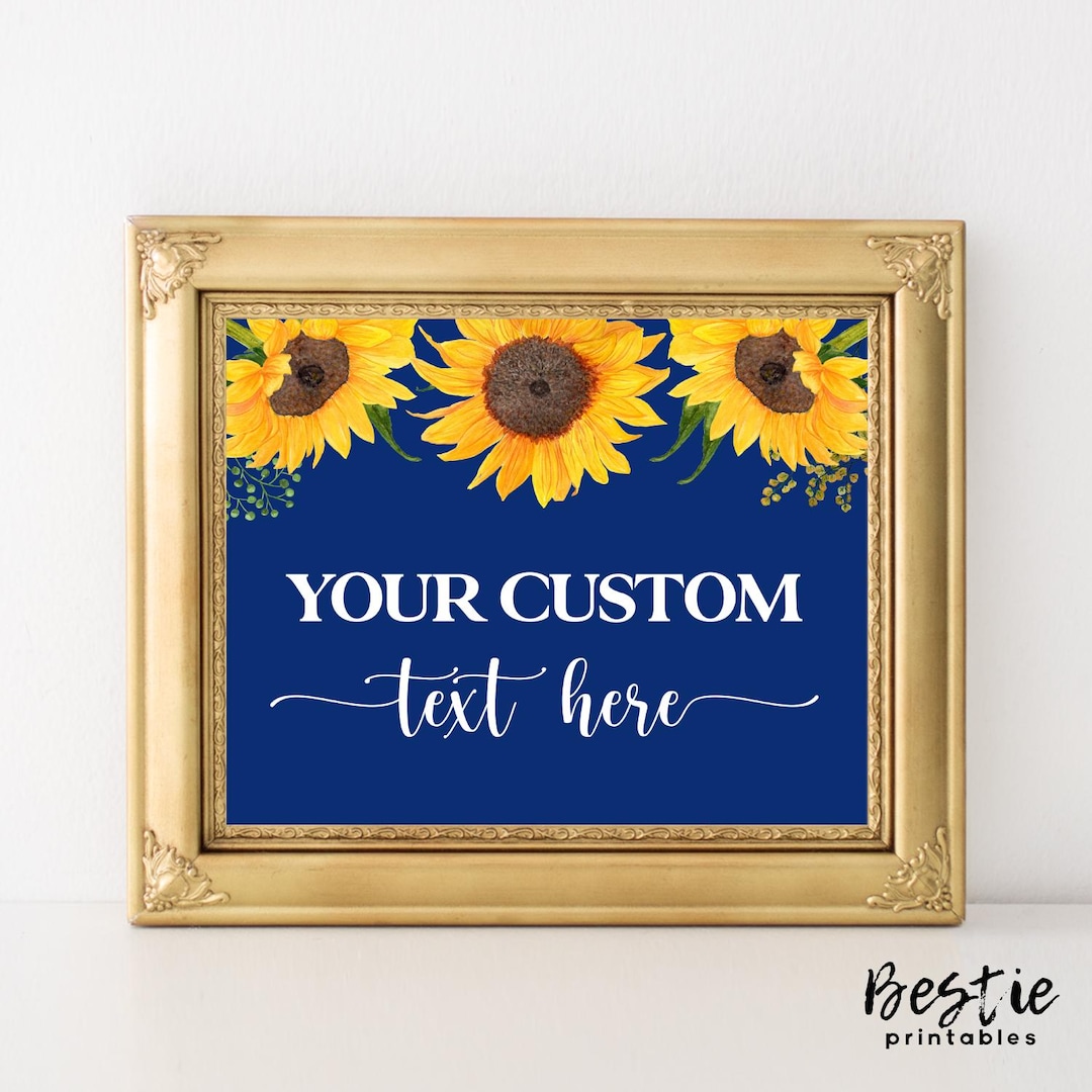 Blue and Yellow Sunflowers Sign, Custom Signs, Rustic, Sunflower ...