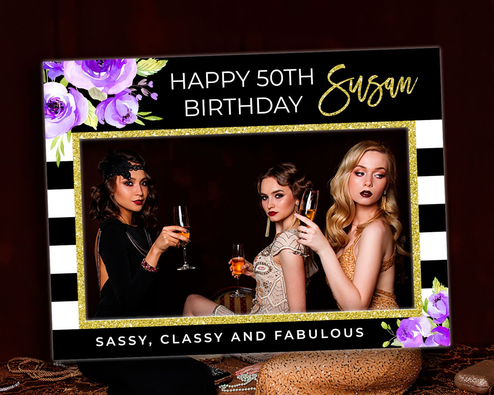 DIGITAL OR PRINTED 50th Birthday Frame Birthday Decoration for - Etsy