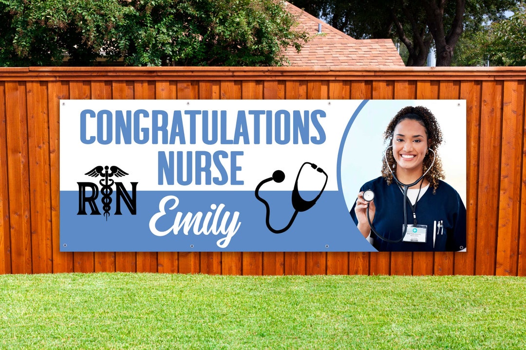 Nurse Graduation Sign With Photo, Nursing Graduation Banner With ...