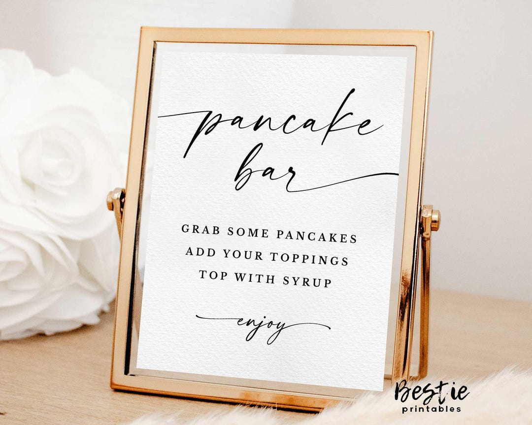 Pancake Bar Sign, Pancake Station Sign, Grab Some Pancakes, Minimalist ...