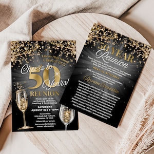Class Reunion Invitation Personalized Double Sided Printed With ...
