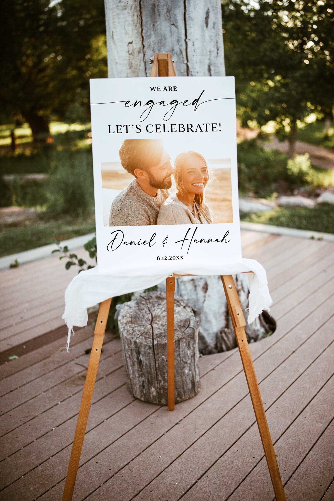 Engagement Welcome Sign With Picture, Engagement Foam Board for Easel ...