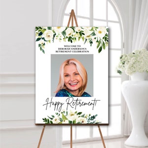 Retirement Party Welcome Sign With Photo for Women, Happy Retirement ...