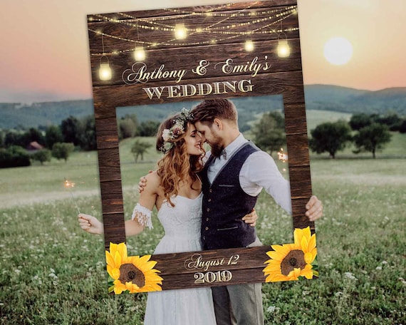 Rustic Sunflower Wedding Decoration Rustic Sunflower Wedding Decorations Rustic Sunflower Wedding Photo Booth Frame Etsy