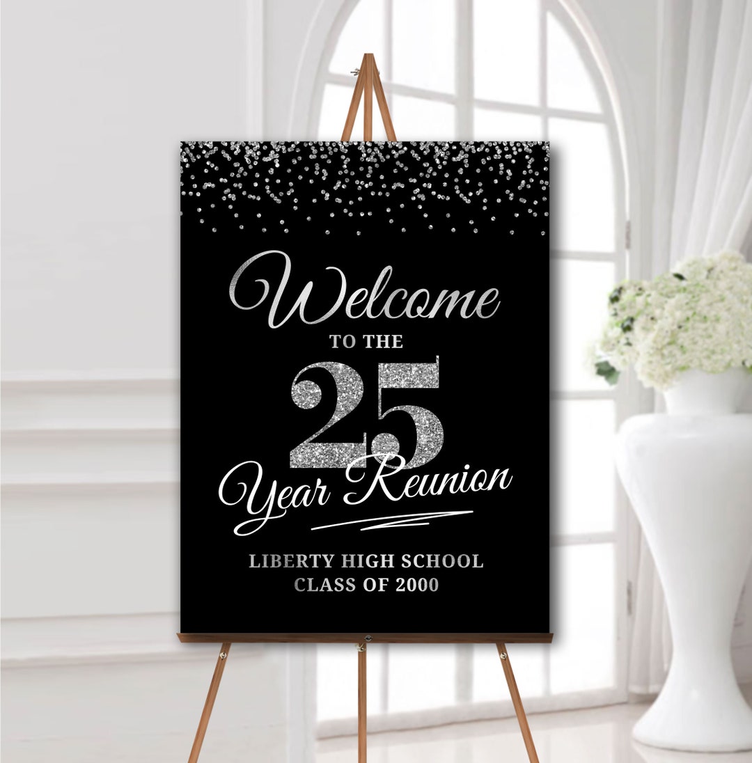 25th Class Reunion Welcome Sign 50th Class Reunion Poster High School ...