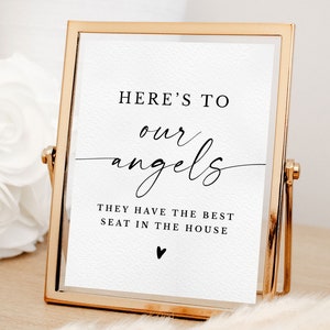 In Loving Memory Sign Printable, Wedding Memorial Sign, Here is to Our Angels, They Have the ...