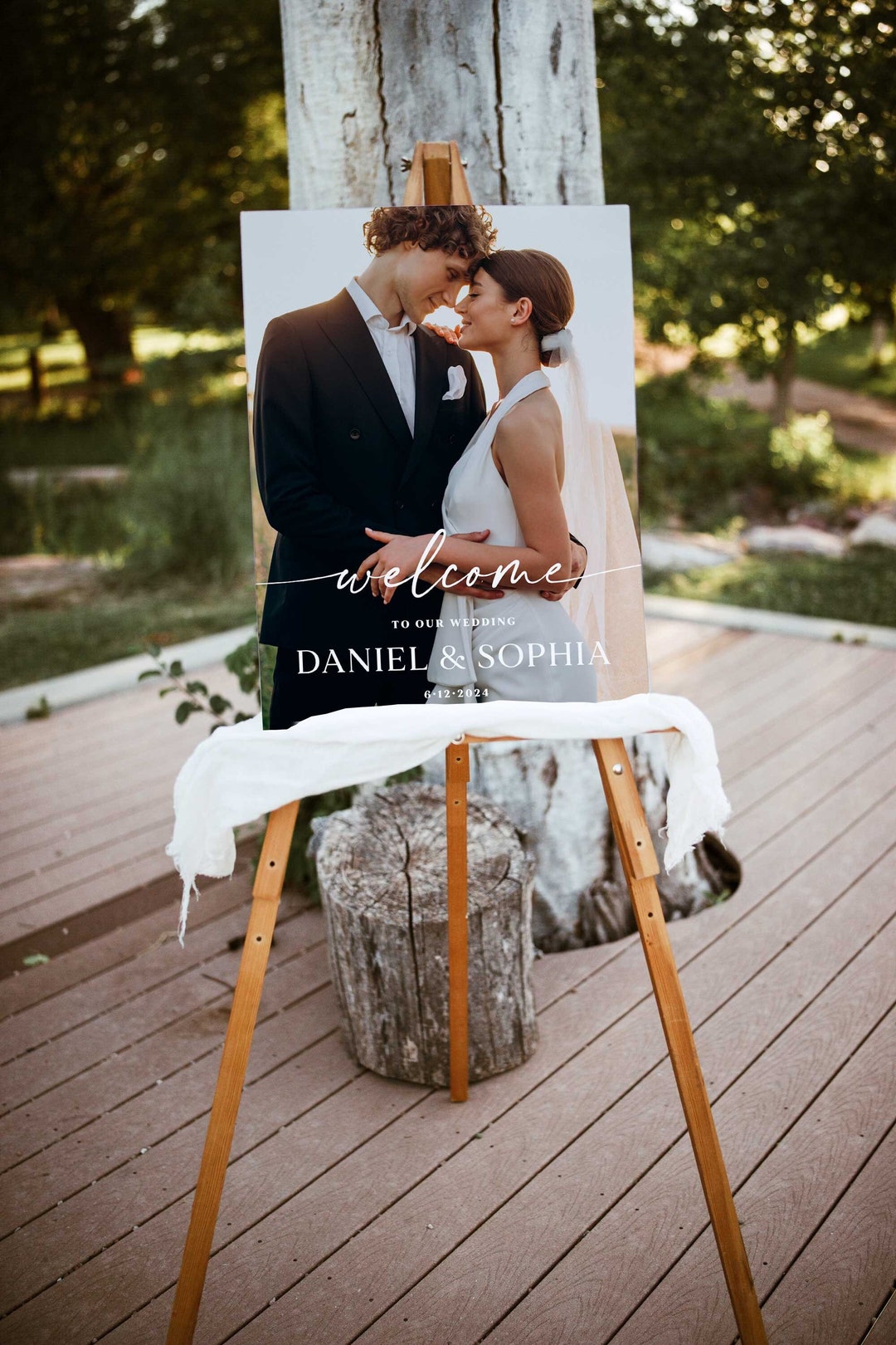 Wedding Photo Sign for Easel, Wedding Welcome Foam Board With Picture ...
