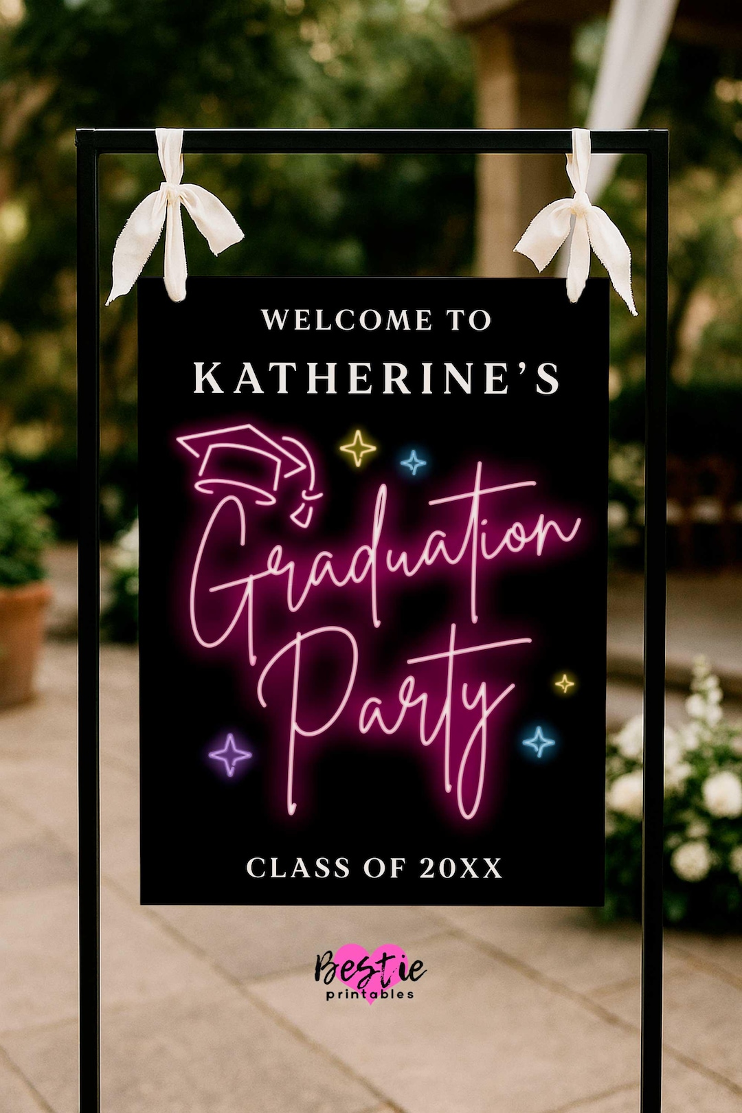 Neon Lights Graduation Welcome Sign in Pink (foam Board or Digital ...